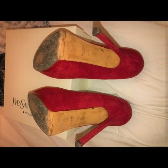 Yves Saint Laurent | Shoes | Ysl Tribtoo 5 Pumps Poppy Red | Poshmark